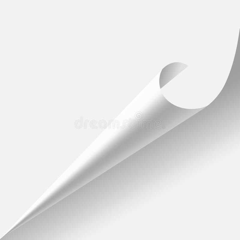 White Page Corner is Peeling Up from the Bottom Left Corner, Curling ...