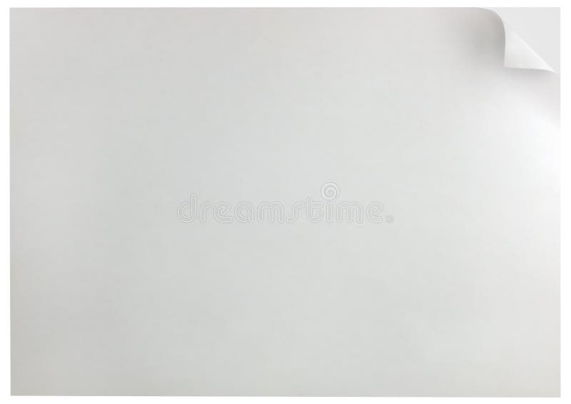 White Page Curl Background Isolated Horizontal Copy Space Closeup Stock ...