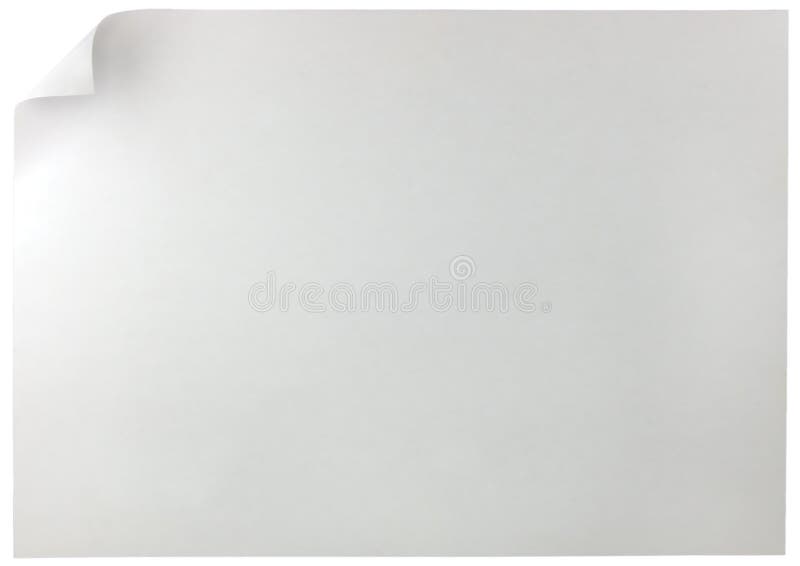 White Page Curl Background, Isolated Horizontal Copy Space, Large ...