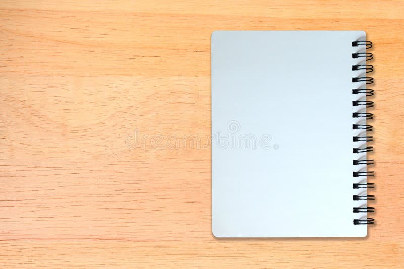 White Page of Notebook on Wood Texture Stock Image - Image of binder ...
