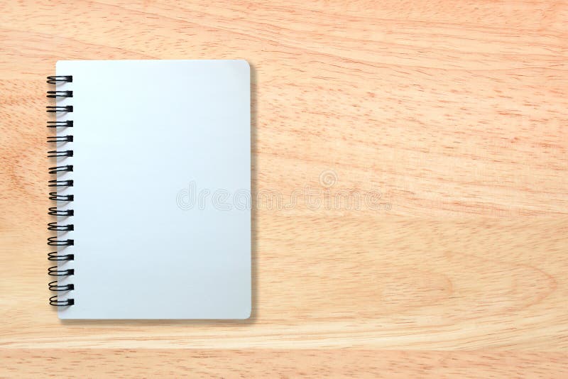 White Page of Notebook on Wood Texture Stock Image - Image of binder ...