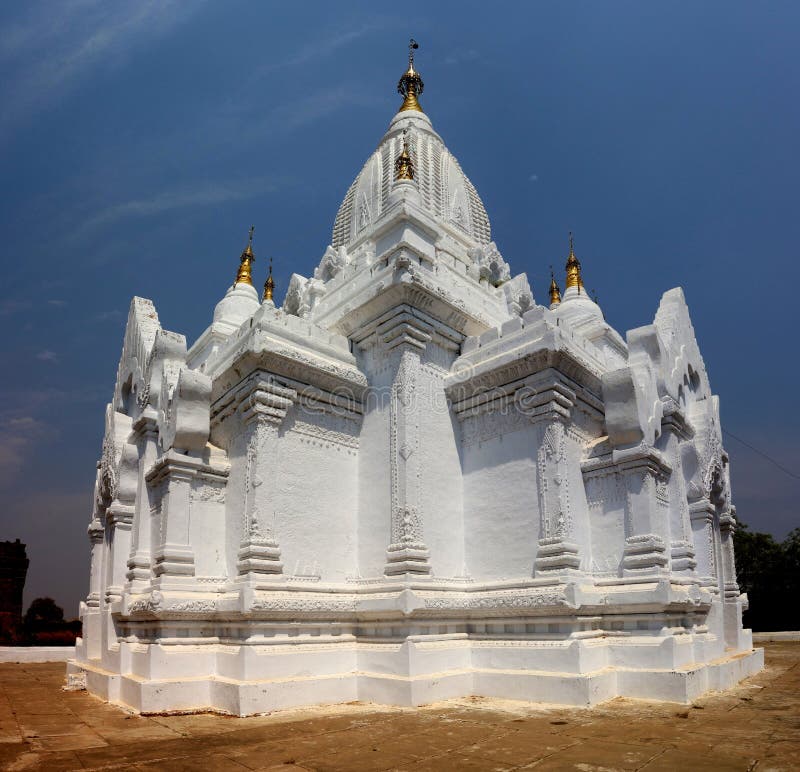 White Pagoda in Bagan stock photo. Image of gold, mingun - 72742438