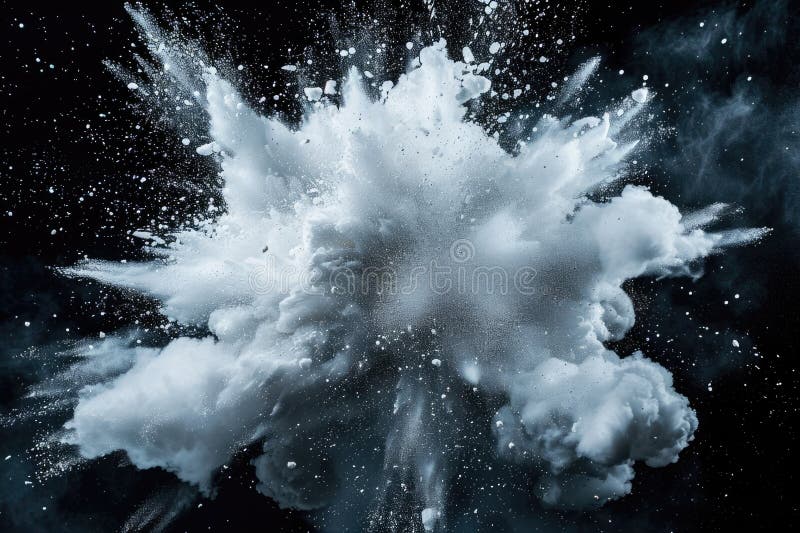 White Paint Explosion Splash Abstract Background. Milk Cloud, Dust ...
