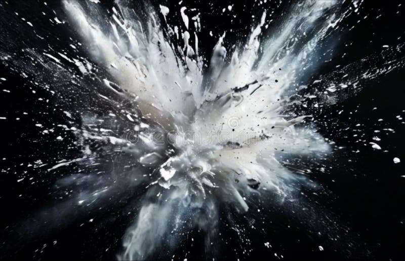 White Paint Explosion Splash Abstract Background. Milk Cloud, Dust ...