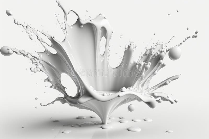 White Paint or Fresh Milk Splashed Abstractly Stock Illustration ...