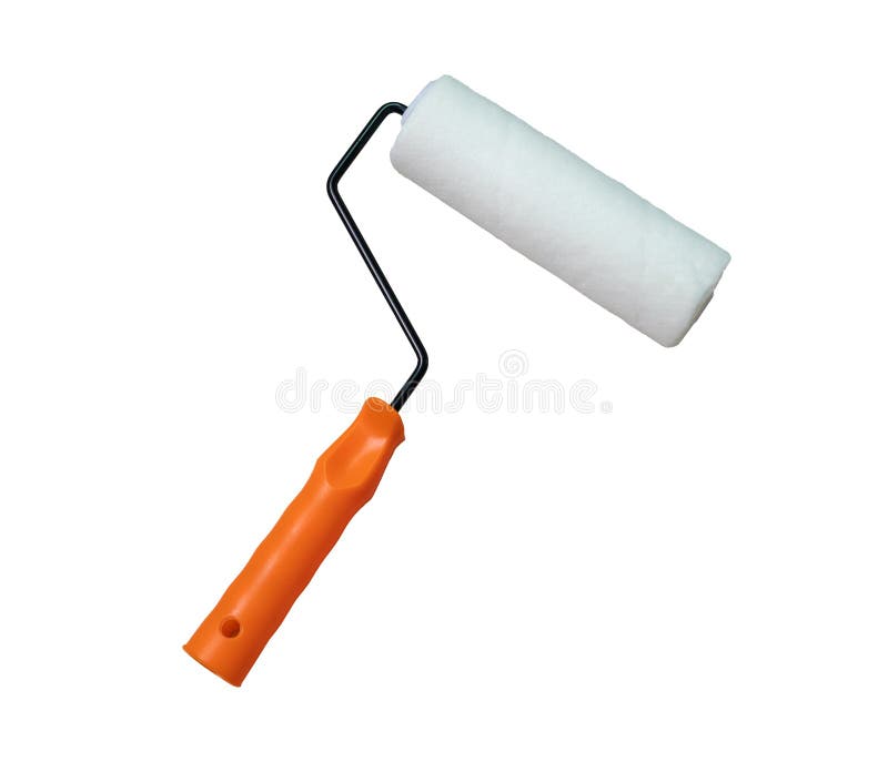 White Paint Roller Isolated on White Background Stock Image - Image of ...