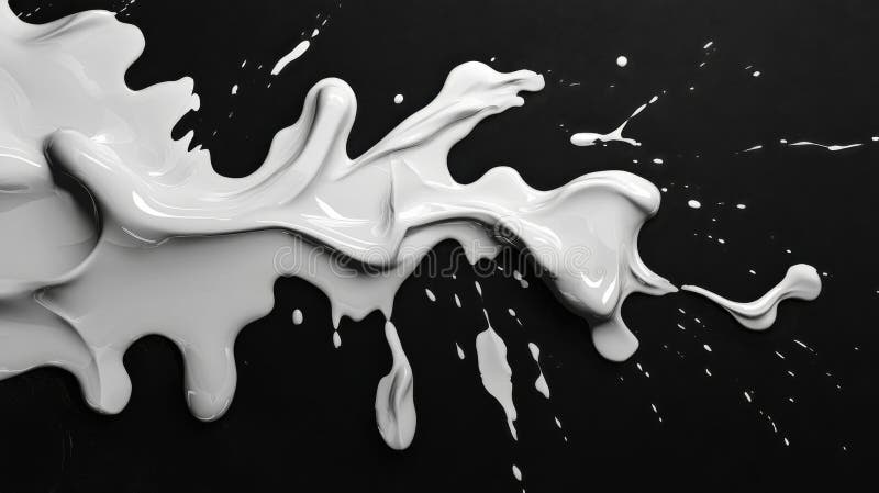 White Paint Splash on Black Background Stock Illustration ...