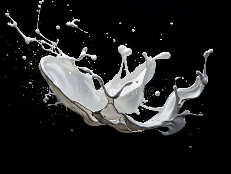 White Paint Splash on Black Background Stock Illustration ...