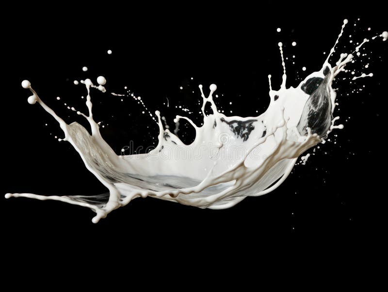 White Paint Splash on Black Background Stock Illustration ...