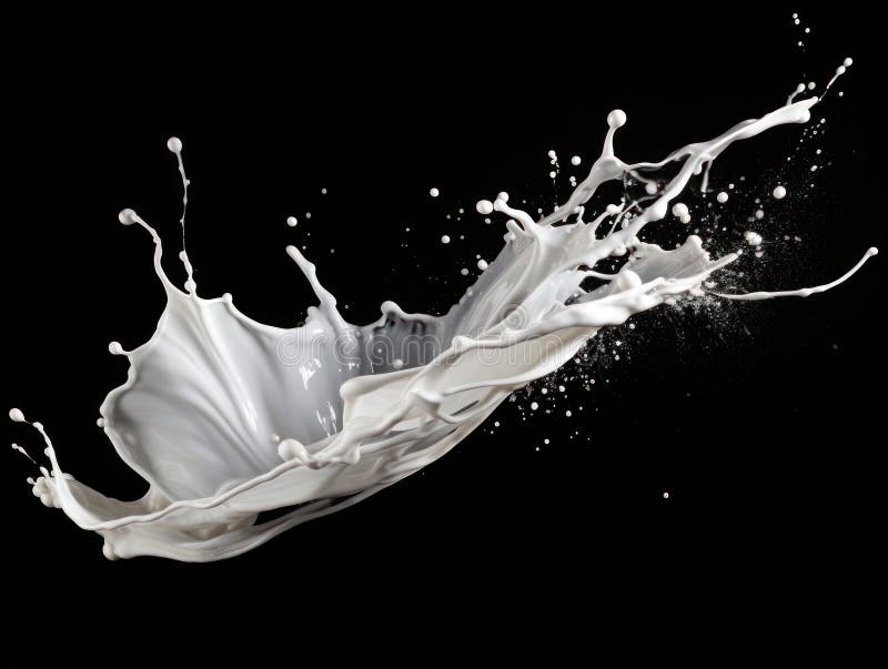 White Paint Splash on Black Background Stock Illustration ...