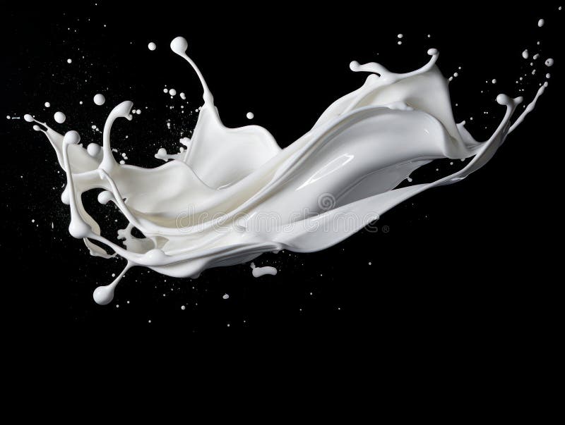 White Paint Splash on Black Background Stock Illustration ...