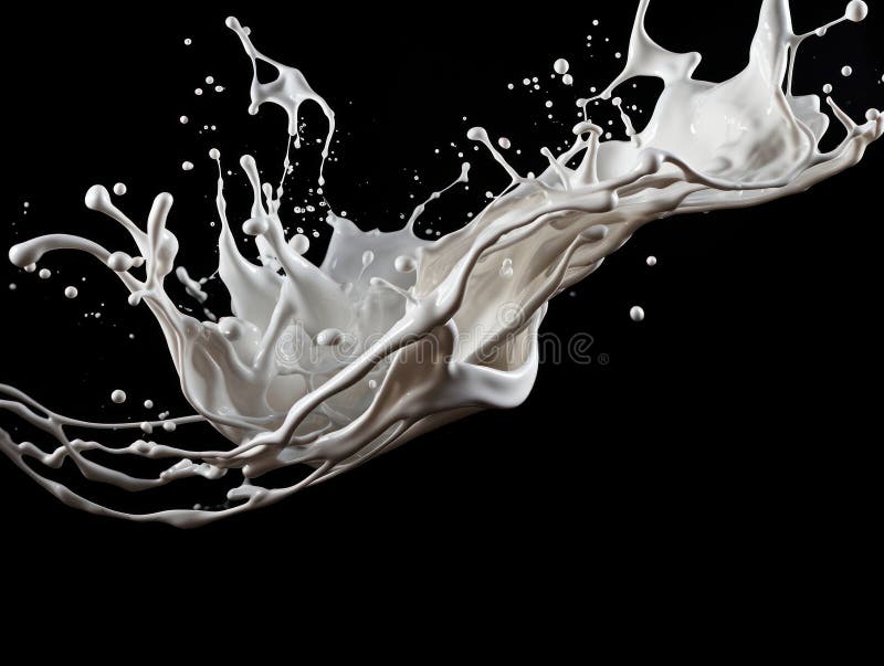 White Paint Splash on Black Background Stock Illustration ...