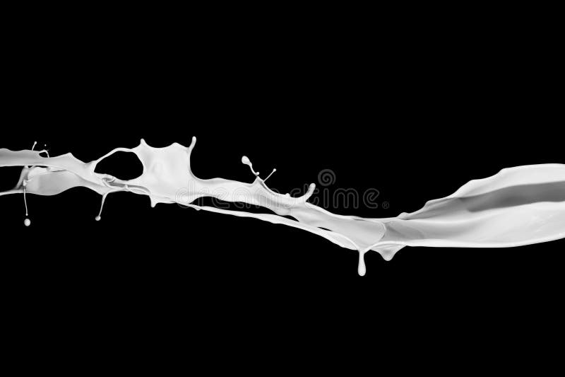White Paint Splash Isolated on Black Background. Stock Photo - Image of ...