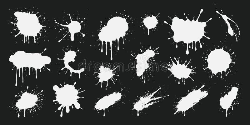 White Ink Drops. Isolated Paint Splashes. Stock Vector - Illustration ...