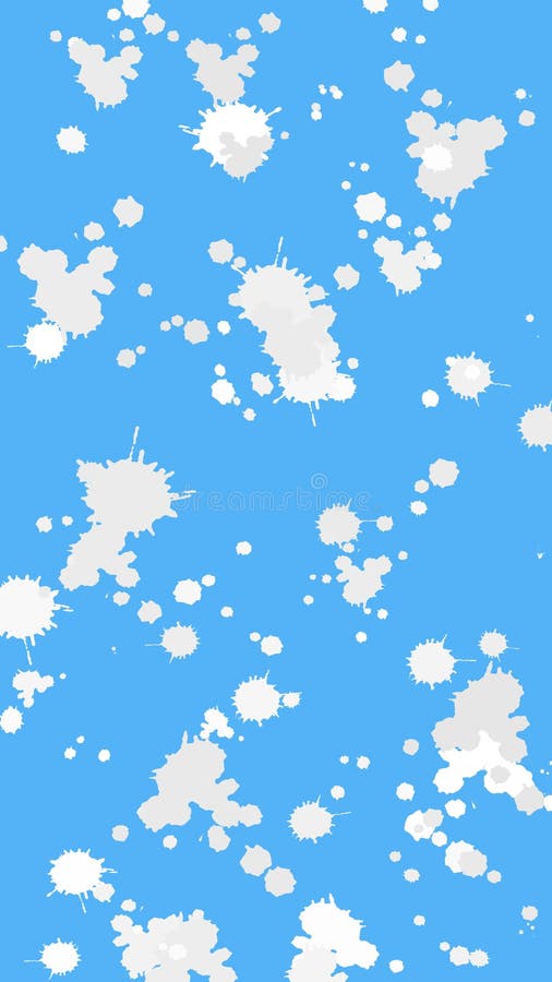 White Paint Splatters on a Bright Blue Background, Abstract Artistic ...