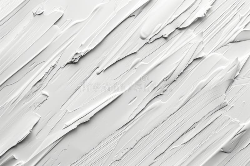 White Paint Texture with Dynamic and Thick Brush Strokes on a Flat ...