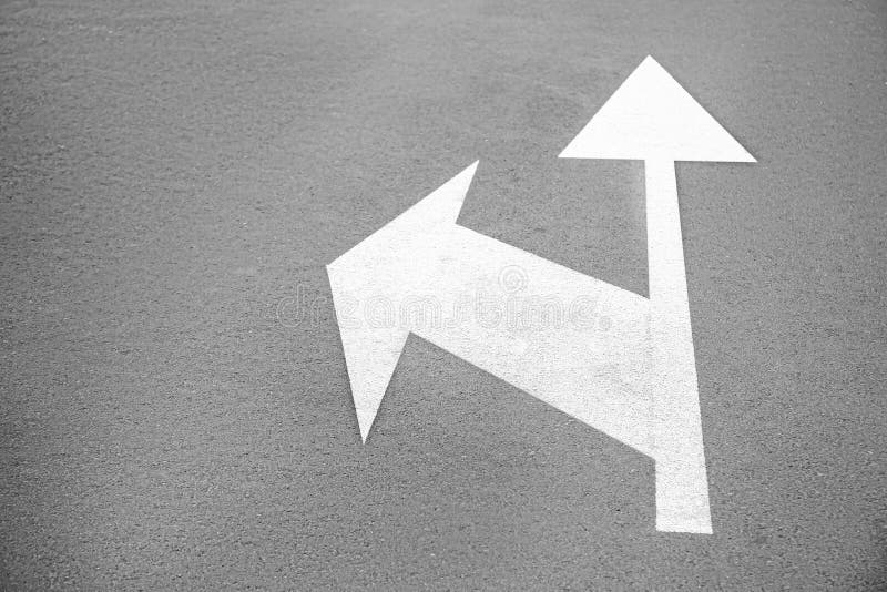 White Painted Arrow Markings on Road Outdoors Stock Image - Image of ...