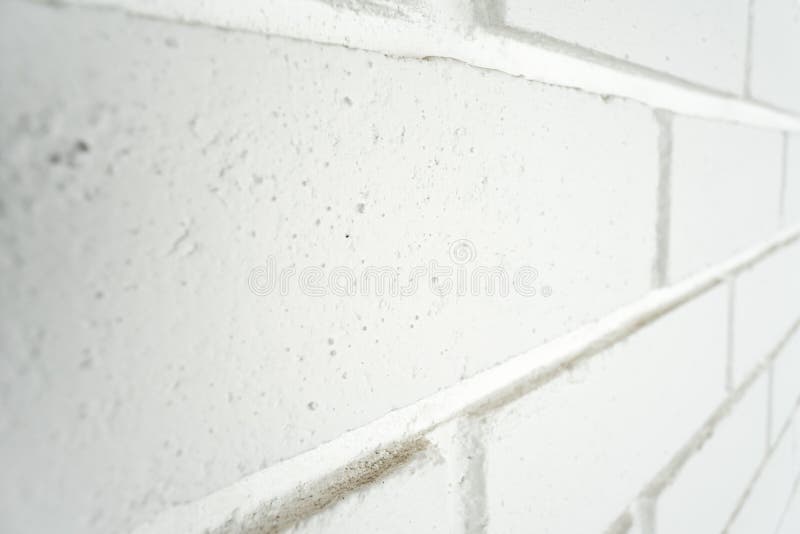 White Painted Brick Wall at an Angle Stock Image - Image of home ...