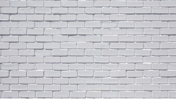 White Painted Brick Wall with Uniform Rectangular Bricks Design Stock ...