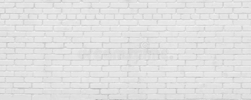 White Painted Brick Wall Urban Background Panorama in High Resolution ...