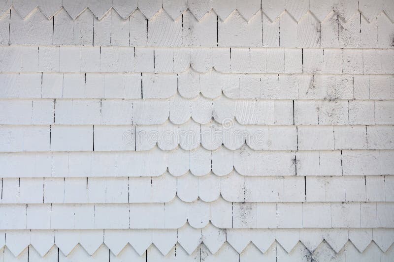 White Painted Cedar Shingles Exterior Wall Texture Stock Image - Image ...