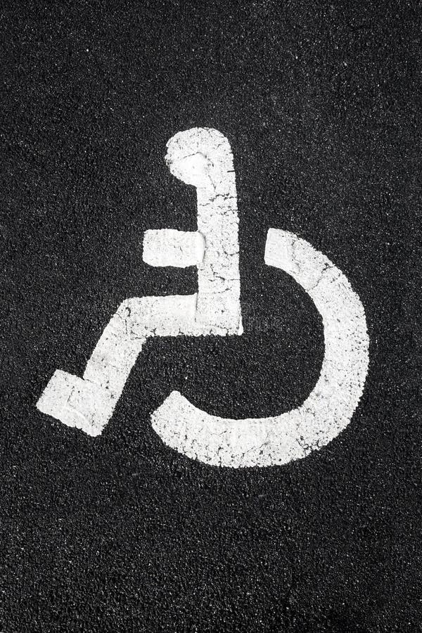 White Painted Disabled Sign. Stock Photo - Image of disability, white ...
