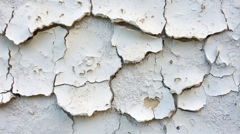 White Painted Wall with Extensive Cracking and Peeling Paint Stock ...