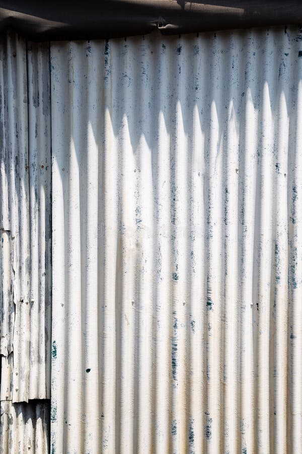 White Painted Wave Metal Sheet Wall Stock Photo - Image of gray ...