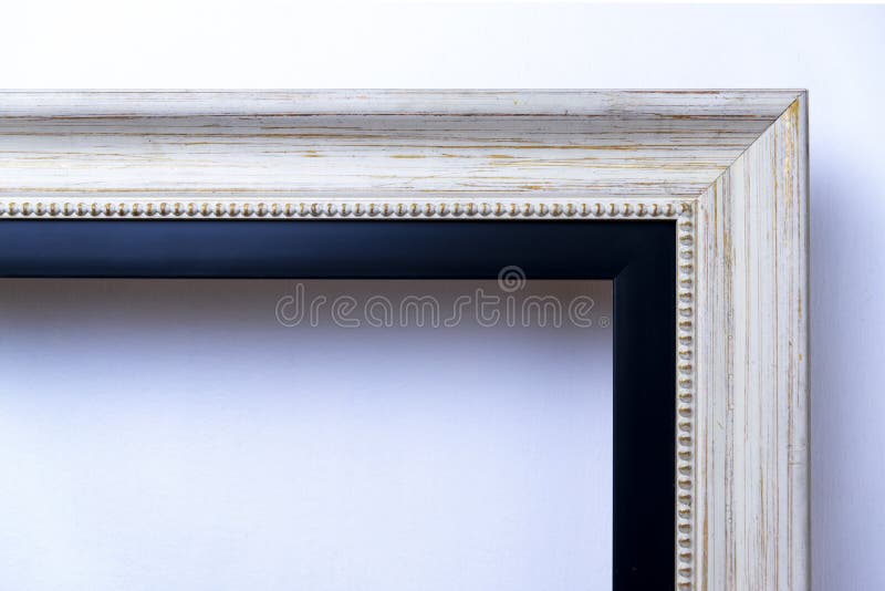 White Painting Frame Black Border Stock Image - Image of wood, shadow ...