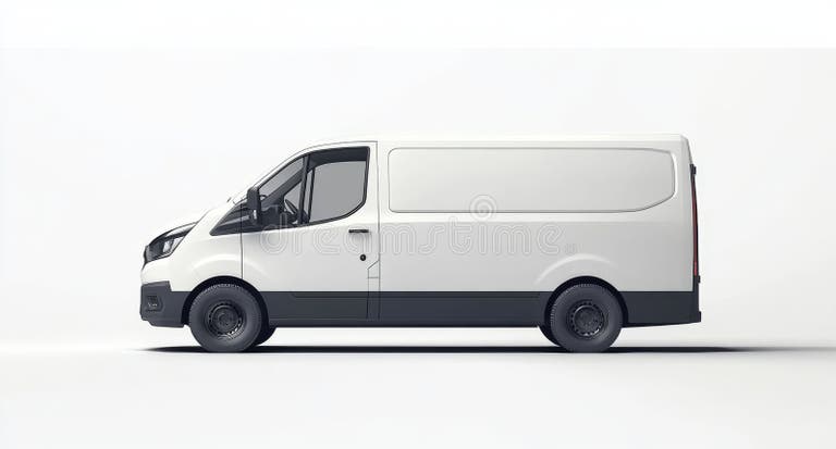White Panel Van Side View Isolated on White, Cargo , Vehicle Stock ...