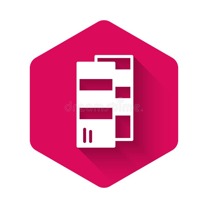 White Pantone Palette Book Swatch Paint Icon Isolated with Long Shadow ...