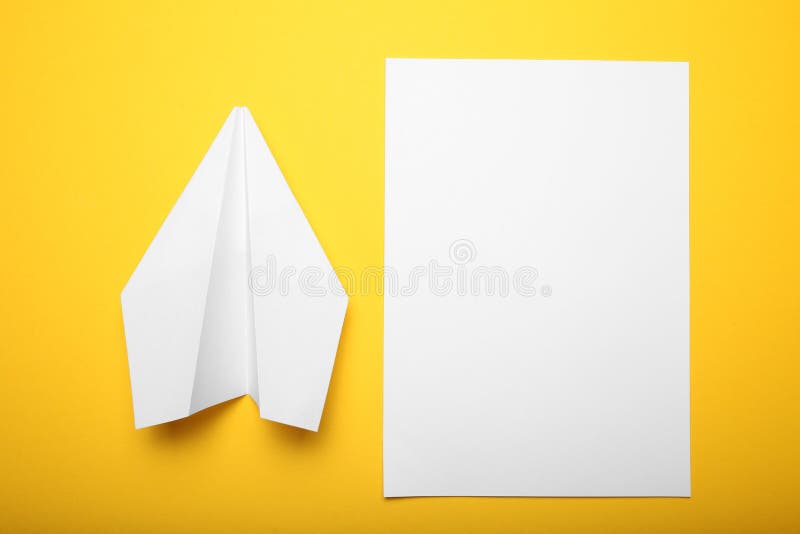 White Paper Airplane, Aircraft Concept Stock Photo - Image of symbol ...