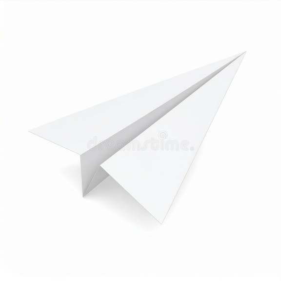 White Paper Airplane on White Background Stock Illustration ...
