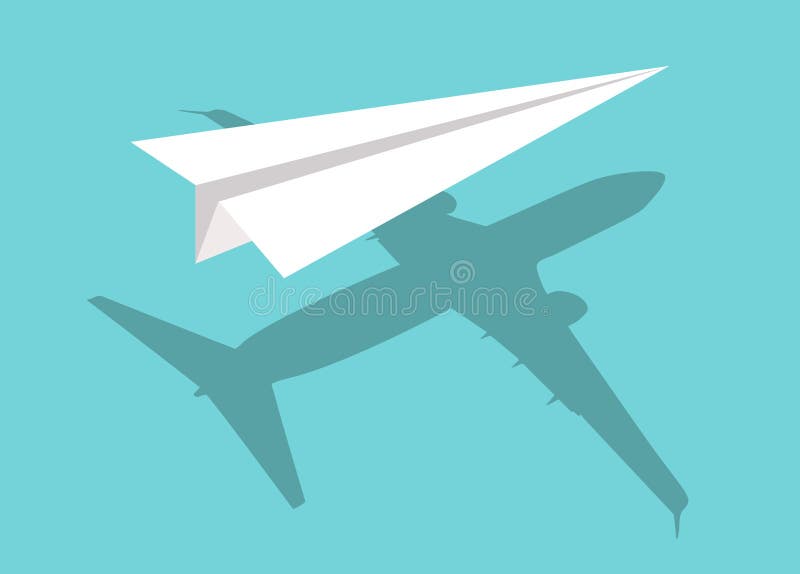 Plane Shadow Flat Line Color Isolated Vector Object Stock Vector ...