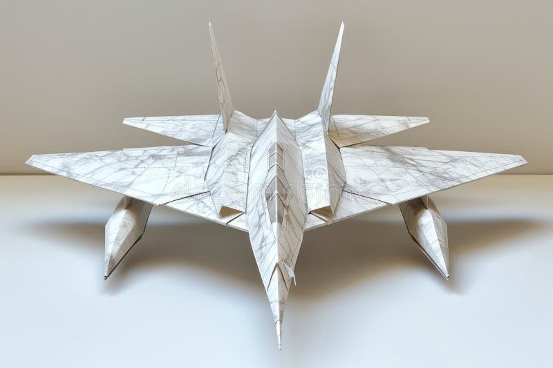 Stealth Fighter Jet Paper Model, Detailed Close-up Stock Illustration ...