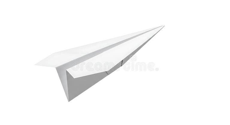 White Paper Airplane with a Streamlined Design, Featuring Sharp ...