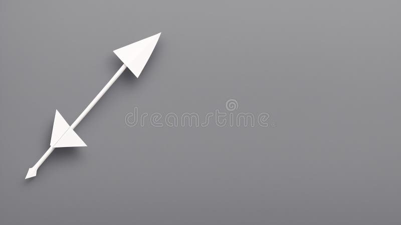 A White Paper Arrow on a Gray Background Stock Illustration ...