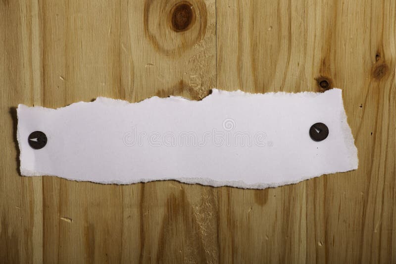 White Paper Attached by Rusty Push Pins Stock Photo - Image of note ...