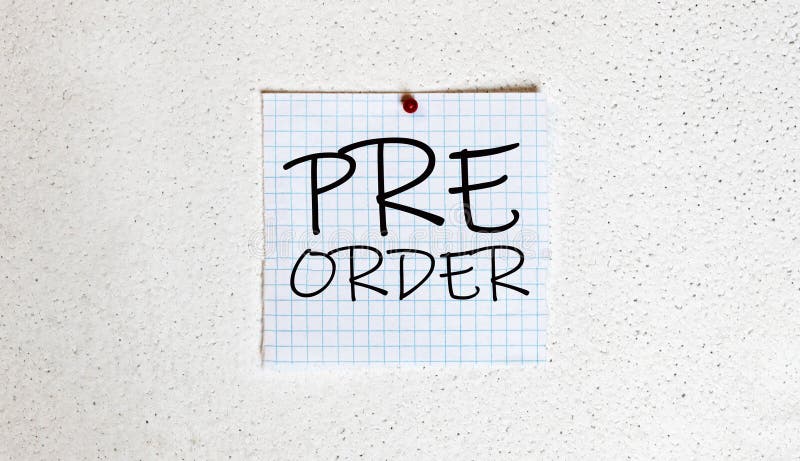 White Paper on the White Background with Text Pre Order Stock Image ...