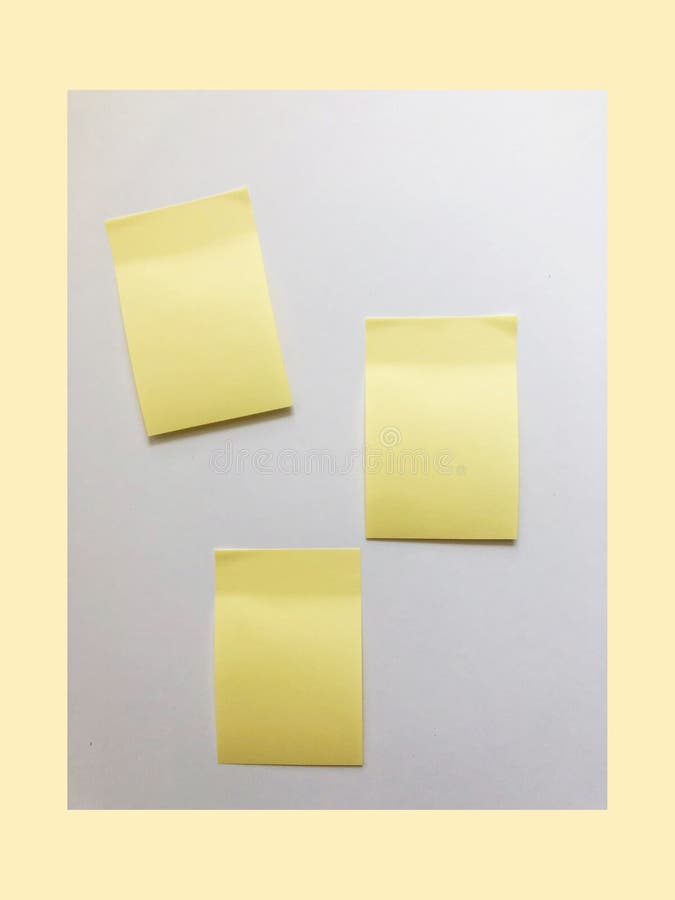 White Paper Background and Yellow Notes on it Stock Image - Image of ...