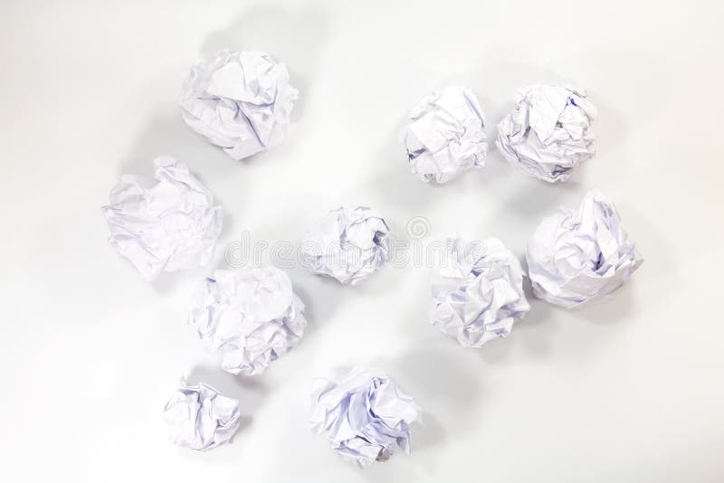White Paper Balls on Gray Background ,top View Stock Photo - Image of ...