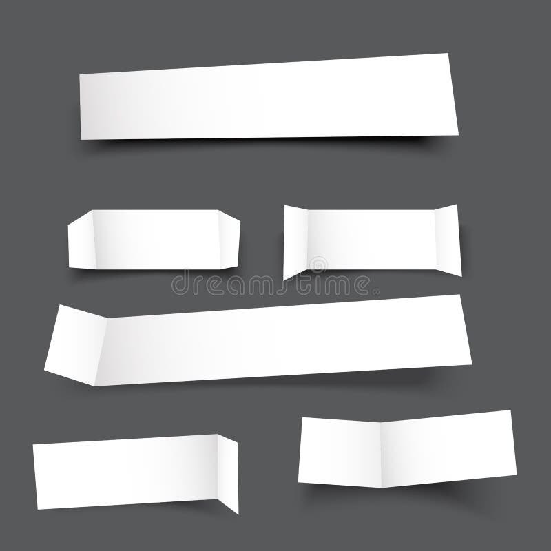 White Paper Banner Round Corner with Drop Shadows on Grey Background ...