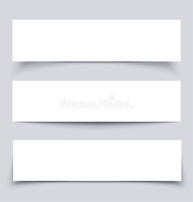 White Paper Banners with Shadows Stock Vector - Illustration of ...