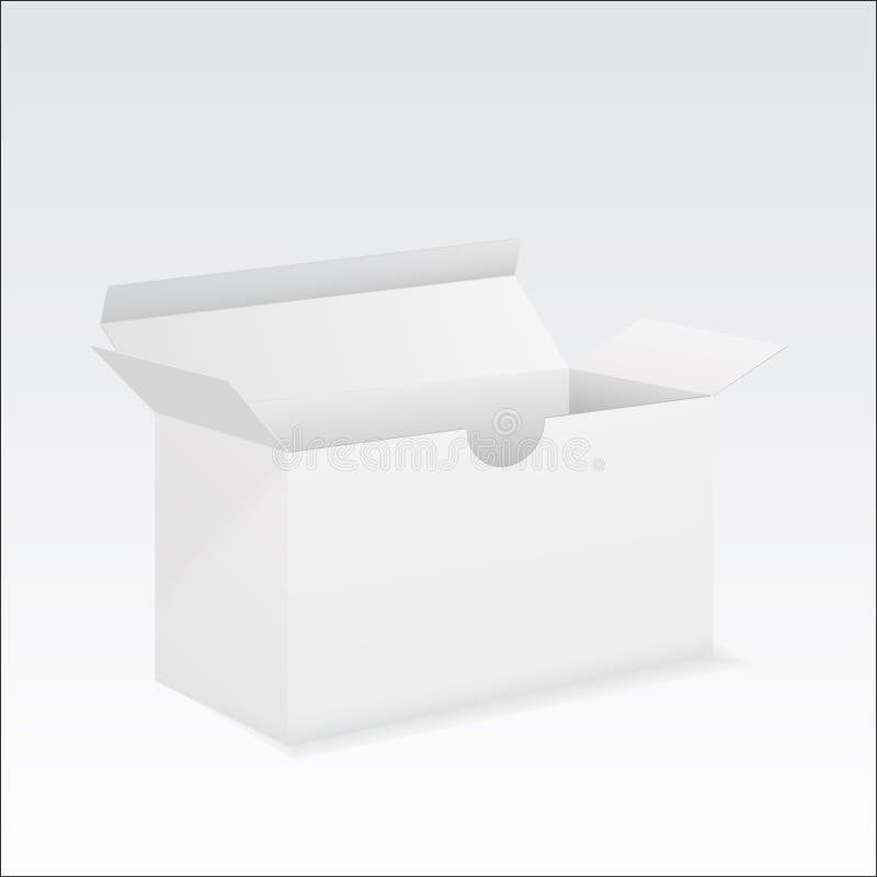 White Paper Box. Open Carton Stock Vector - Illustration of carton ...