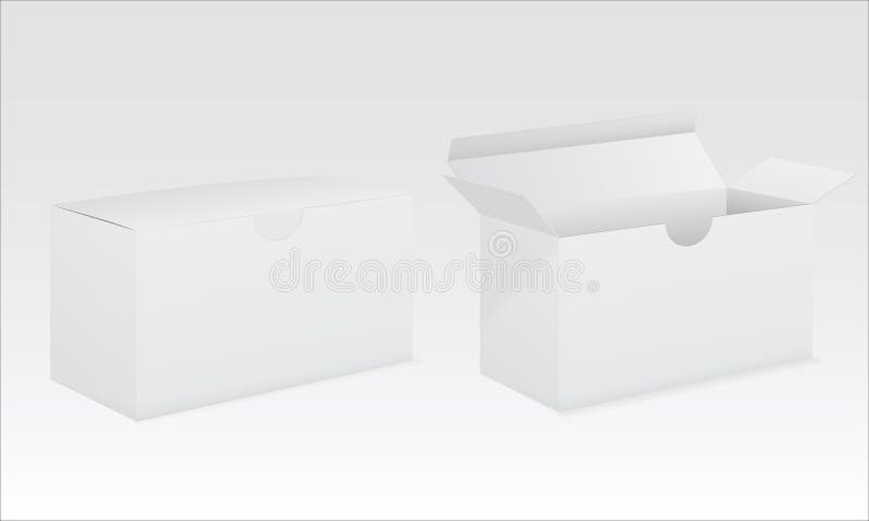 White Paper Box. Open and Closed Stock Vector - Illustration of white ...