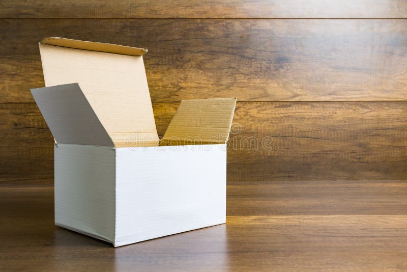 Man carry brown paper box stock photo. Image of concept - 21703144