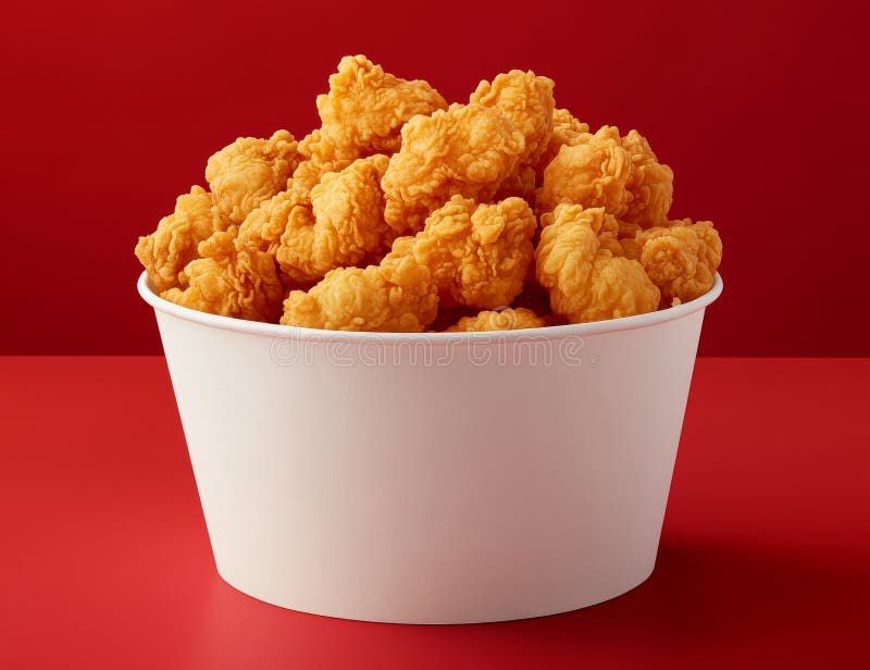 A White Paper Bucket of Fried Chicken. Generative AI. Stock ...