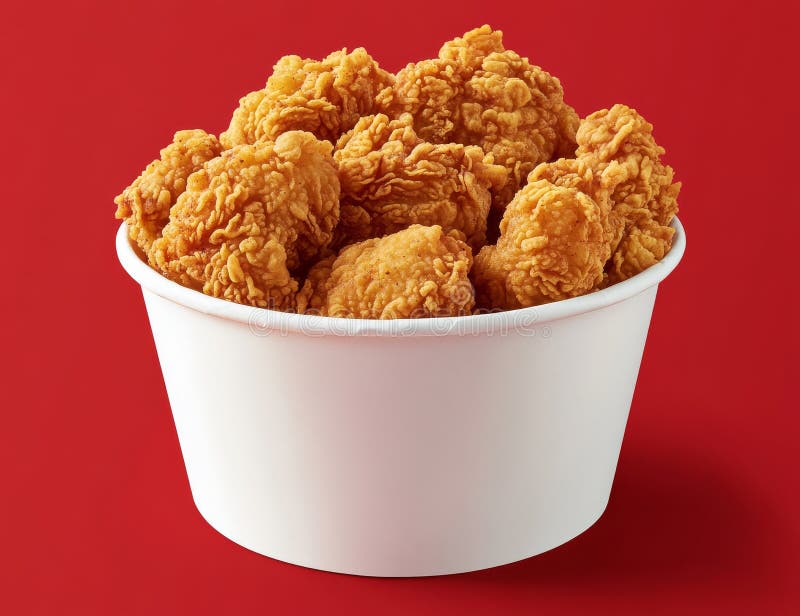 A White Paper Bucket of Fried Chicken. Generative AI. Stock ...