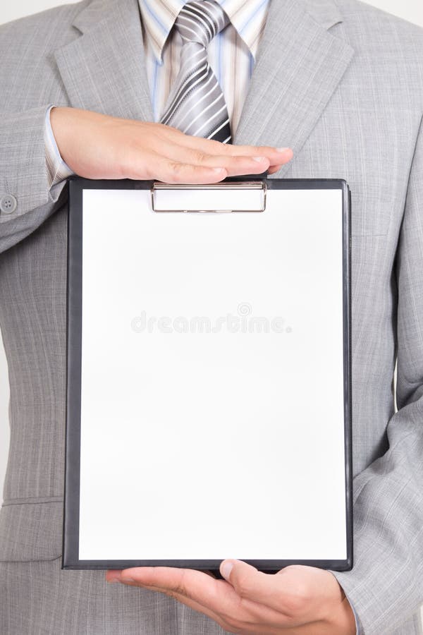 White Paper in Business Man Hands Stock Photo - Image of identity, card ...