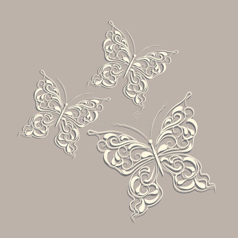 White paper butterflies stock vector. Illustration of graphic - 75116738